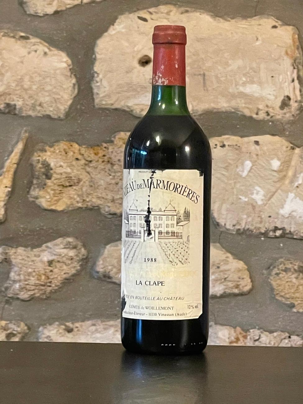 Vin La Clape, Château Marmorières 1988, Vente Vins La Clape - Cavagogo
