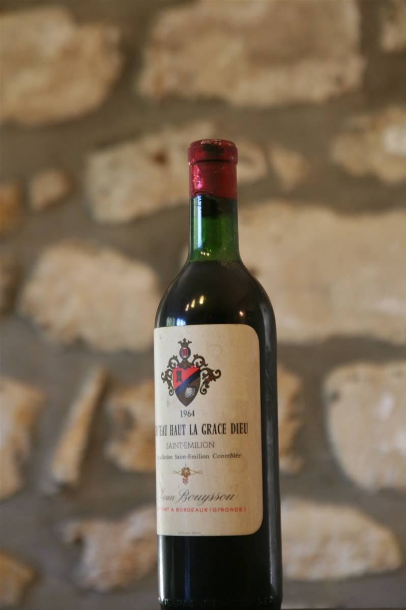 Vin Vin rouge, Saint Emilion, Château Haut la Grace Dieu 1964, Vente